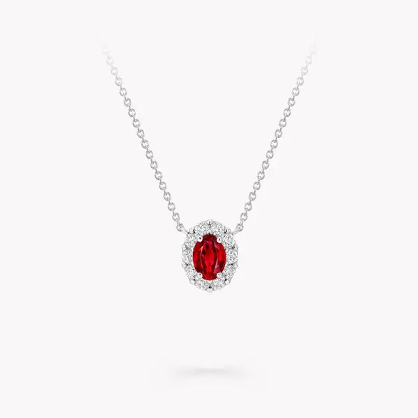 Graff Icon Oval Ruby And Diamond Pendant - White Gold