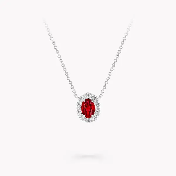 Graff Icon Oval Ruby And Diamond Pendant - White Gold