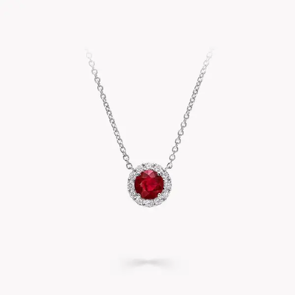 Graff Icon Round Ruby And Diamond Pendant - White Gold