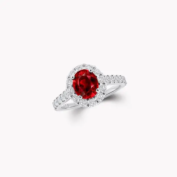 Graff Icon Oval Ruby And Diamond Ring - White Gold