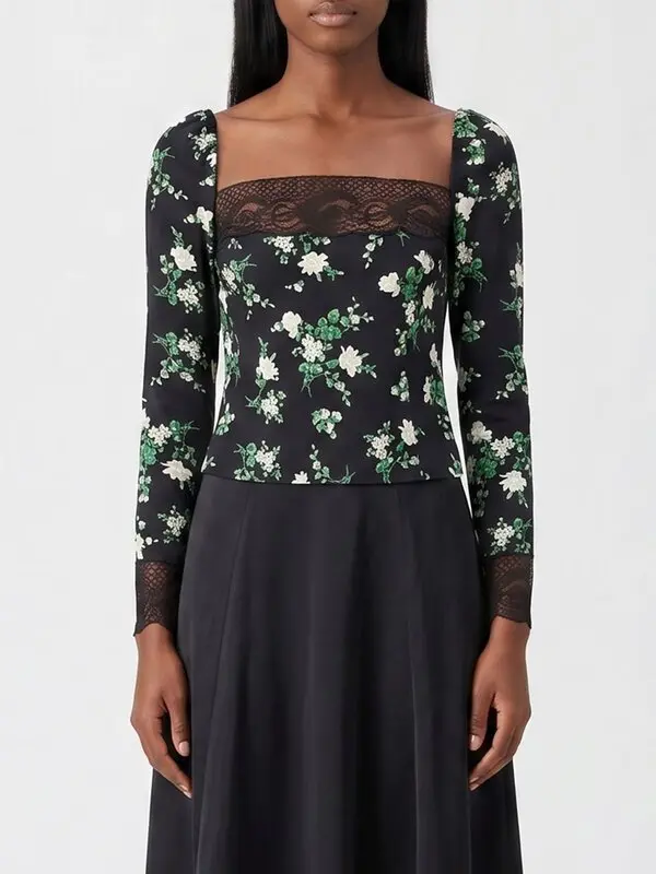 Dolce & Gabbana Floral Silk Corset Top - Black