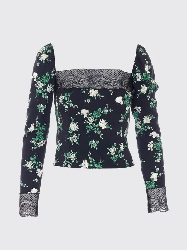 Dolce & Gabbana Floral Silk Corset Top - Black