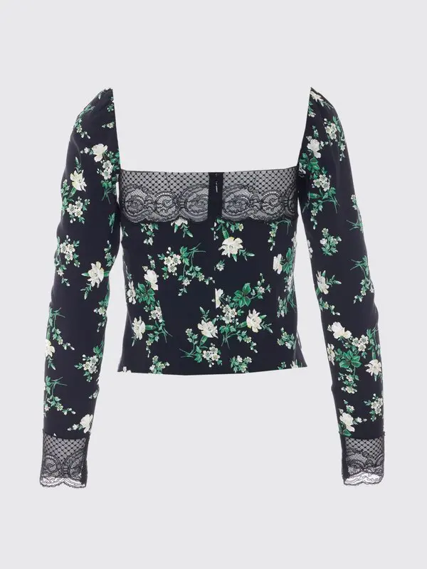 Dolce & Gabbana Floral Silk Corset Top - Black