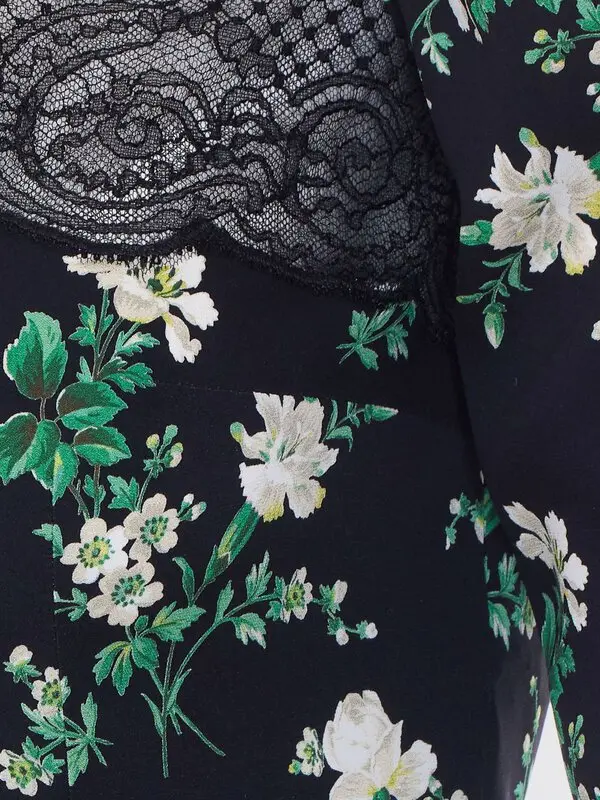 Dolce & Gabbana Floral Silk Corset Top - Black