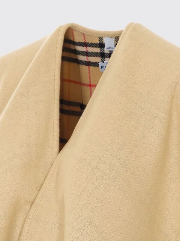 Burberry Check Wool Cape - Beige