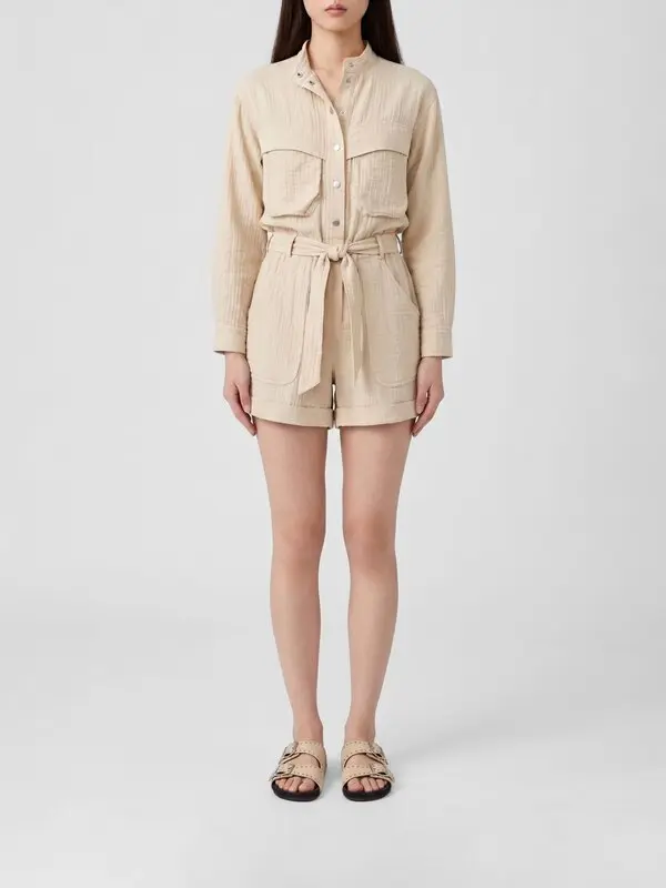 Isabel Marant Étoile Cotton Blend Short Jumpsuit - Beige