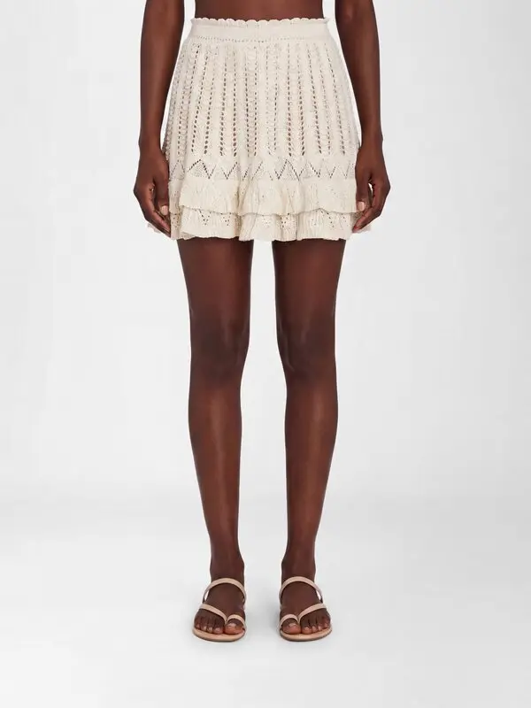 Isabel Marant Ruffled Mini Skirt - Beige