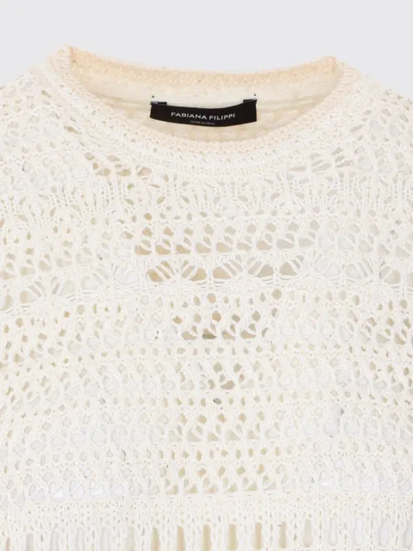 Fabiana Filippi Virgin Wool Cotton And Linen Knit Top