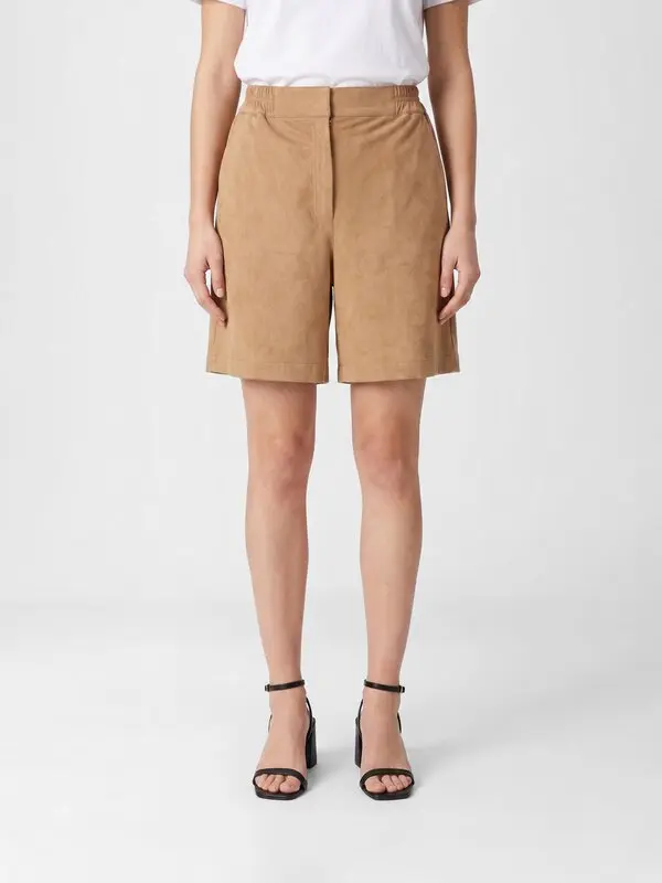 URBANCODE Faux Suede High Waisted Shorts - Beige