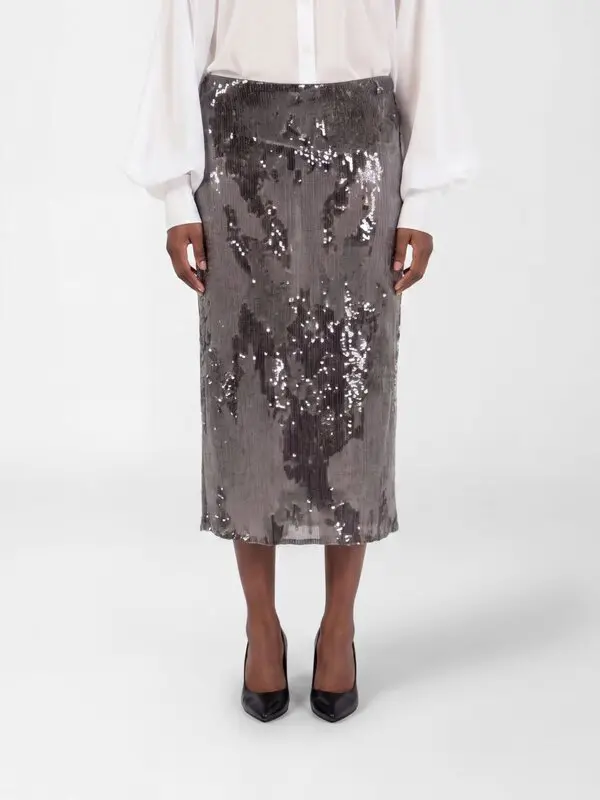 Patrizia Pepe Sequin Skirt - Silver