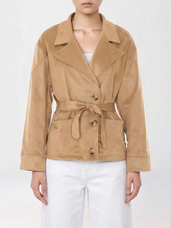 URBANCODE Suede Belted Jacket - Beige