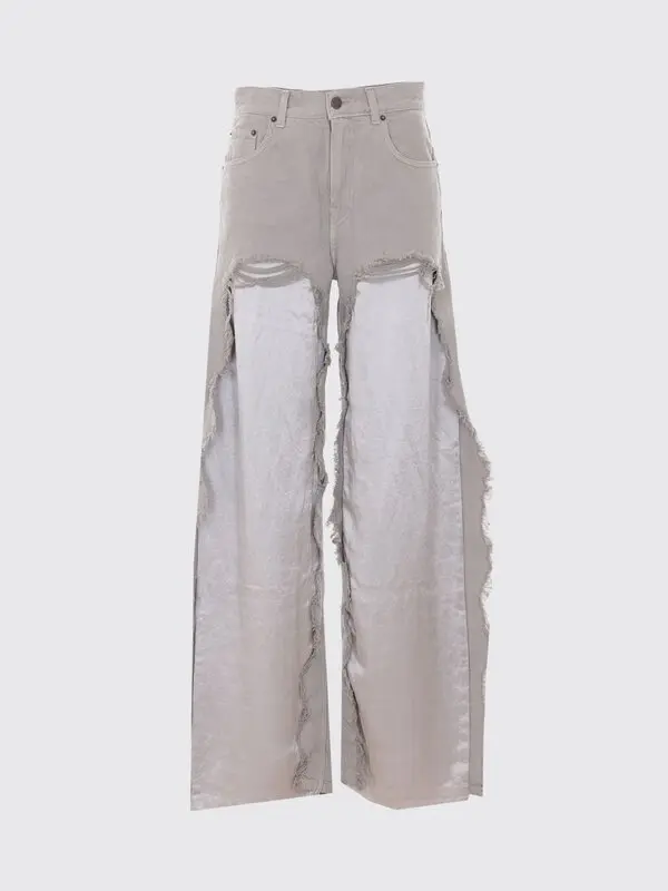 HAIKURE Distressed Denim Palazzo Jeans - Grey