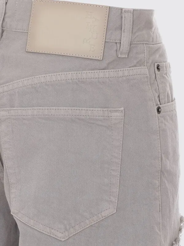 HAIKURE Distressed Denim Palazzo Jeans - Grey