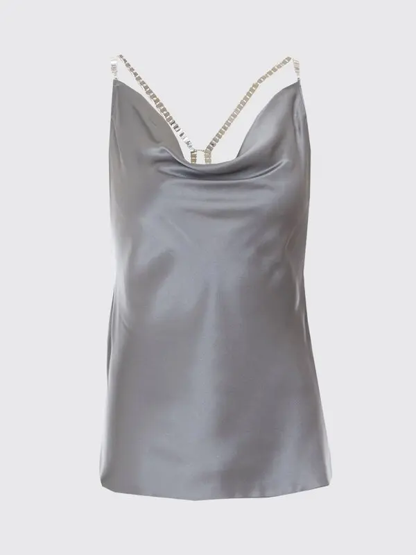 Patrizia Pepe Embellished Silk V-neck Top