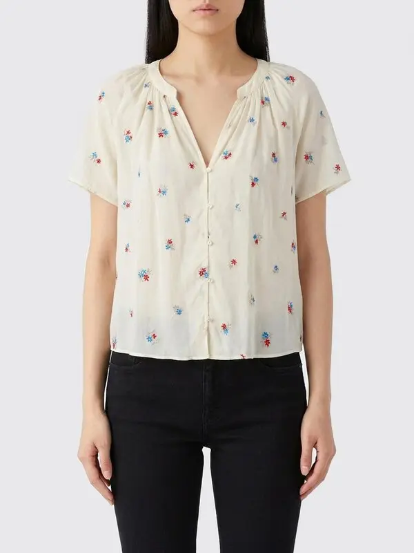 FORTE_FORTE Embroidered Short Sleeve Shirt - Beige