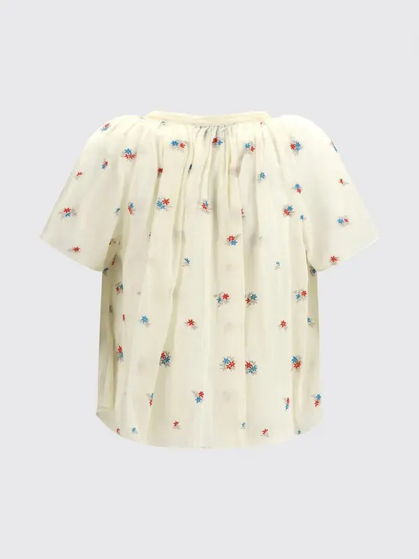 FORTE_FORTE Embroidered Short Sleeve Shirt - Beige