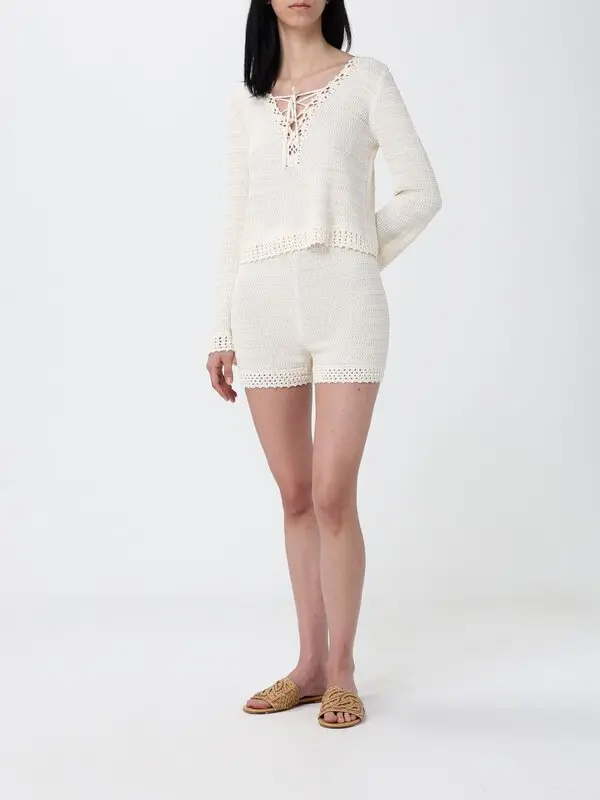 TWINSET Crochet Lace-up Sweater