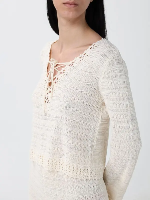 TWINSET Crochet Lace-up Sweater