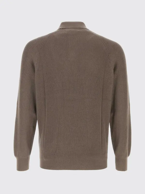Brunello Cucinelli Ribbed Knit Polo Shirt - Hazel