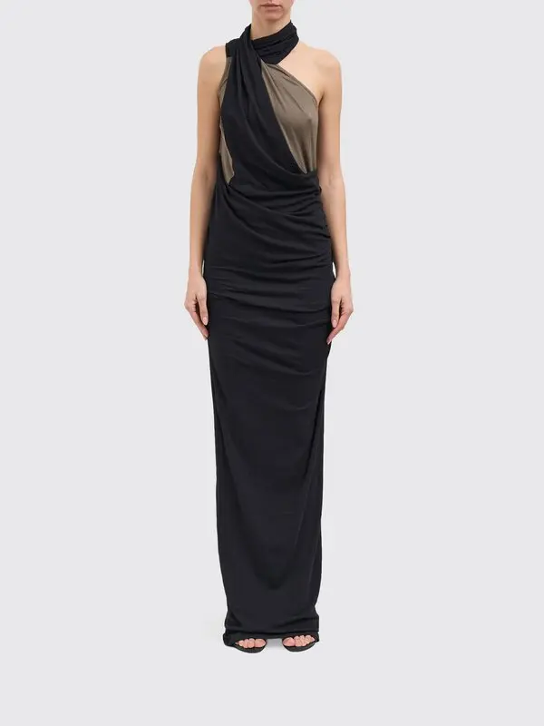 ENTIRE STUDIOS Asymmetrical Stretch Cotton Maxi Dress - Black