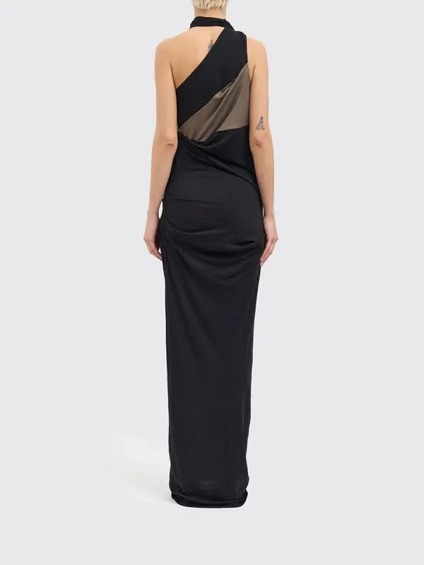 ENTIRE STUDIOS Asymmetrical Stretch Cotton Maxi Dress - Black