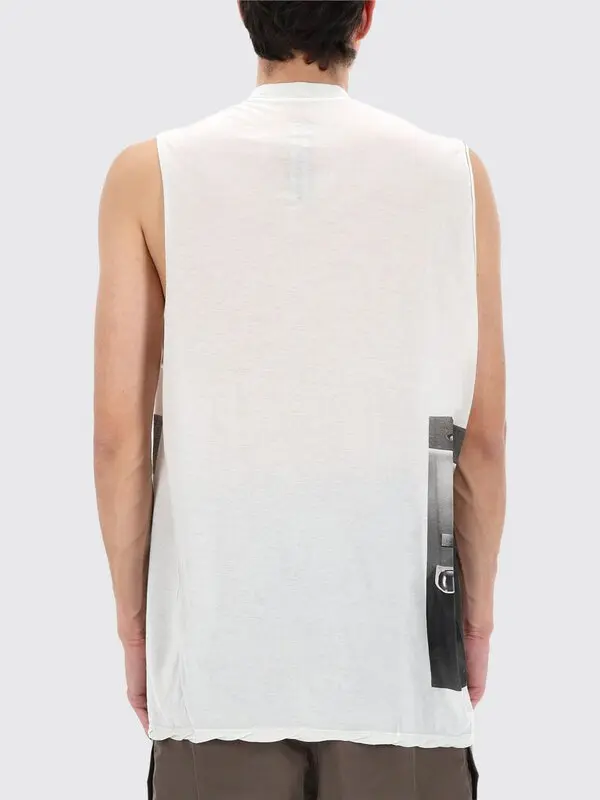 Rick Owens Printed Cotton Tank Top - White