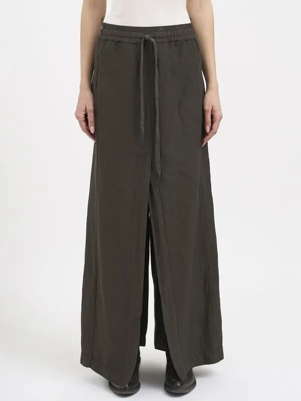 Andrea Ya'aqov Linen And Cotton Blend Skirt - Brown
