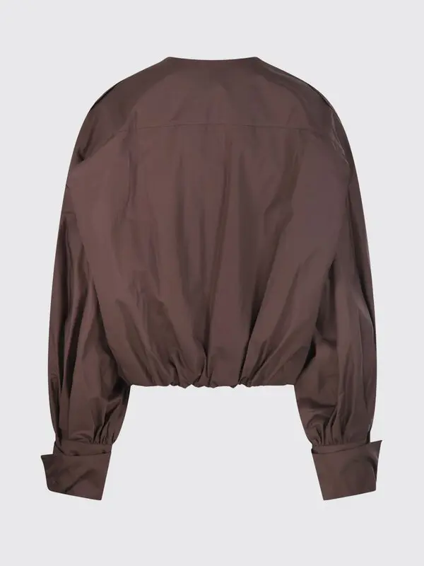 THELATEST Cotton Poplin Shirt With Long Sleeves And Crew Neck - Brown