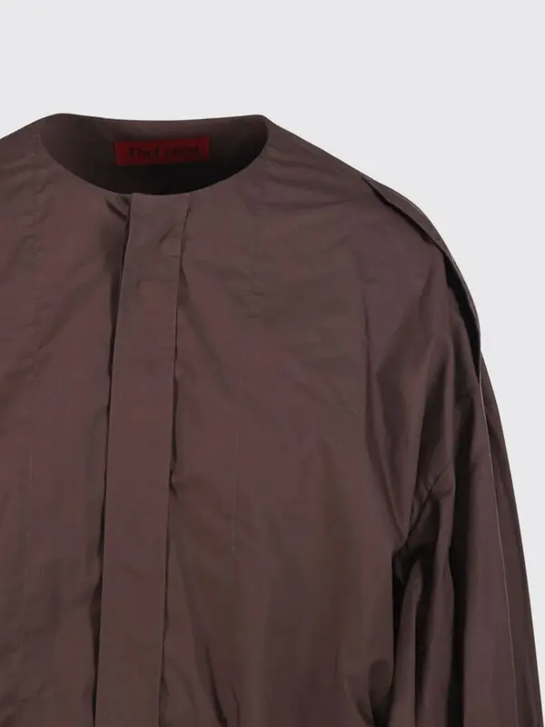 THELATEST Cotton Poplin Shirt With Long Sleeves And Crew Neck - Brown