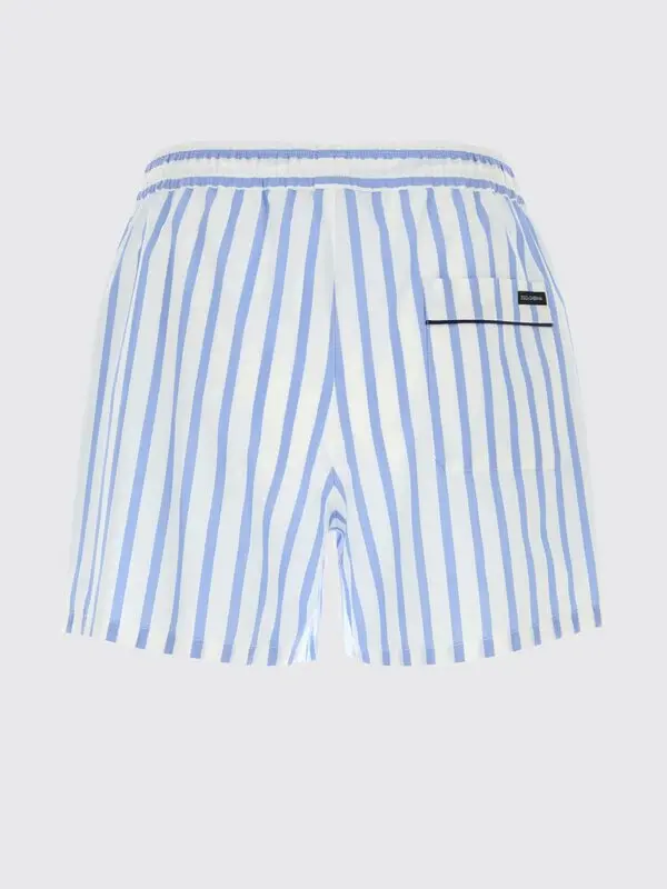 Dolce & Gabbana Cotton And Silk Blend Shorts With Drawstring Waist