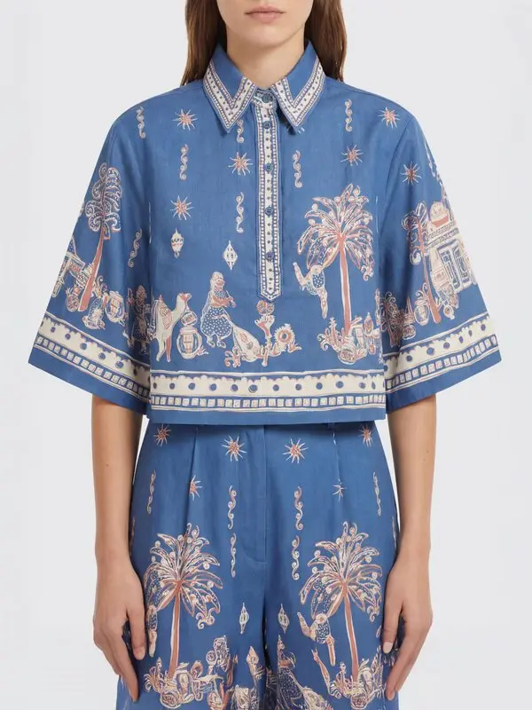 ALEMAIS Printed Shirt - Blue