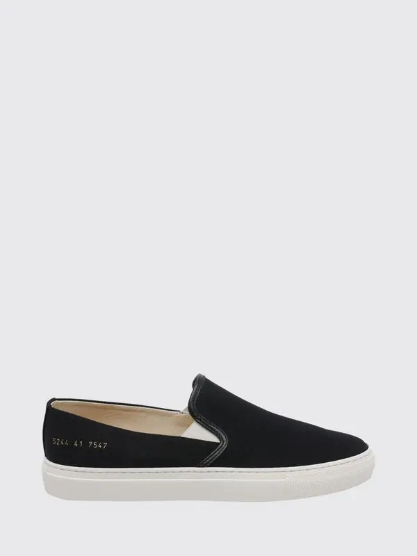 COMMON PROJECTS Suede Slip-on Sneakers With Foil-stamped Logo - Black
