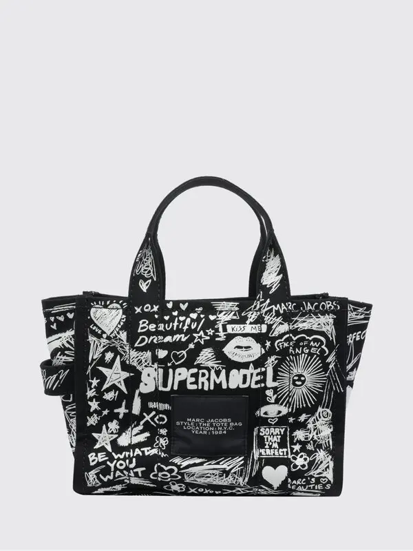 Marc Jacobs The Small Tote Bag In Cotton Canvas With Printed Logo