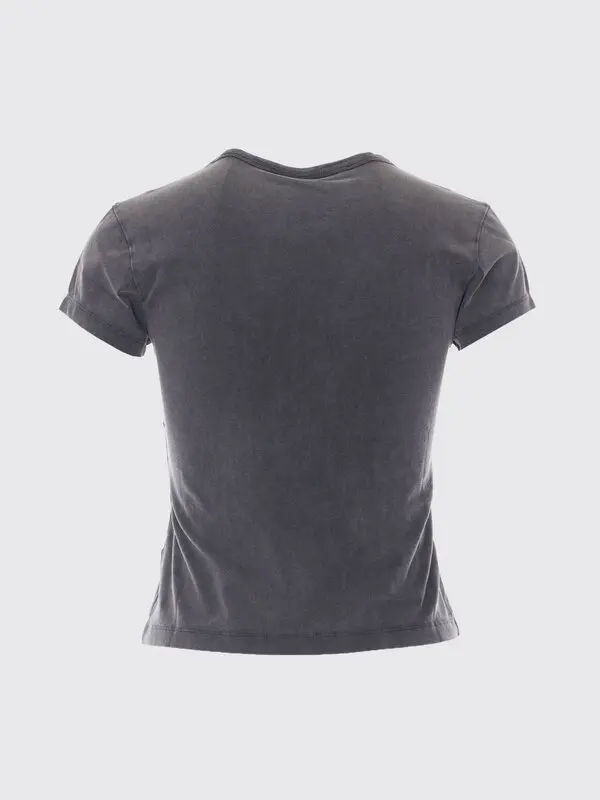 Alexander Wang Cropped Slim Fit Graphic T-shirt - Grey