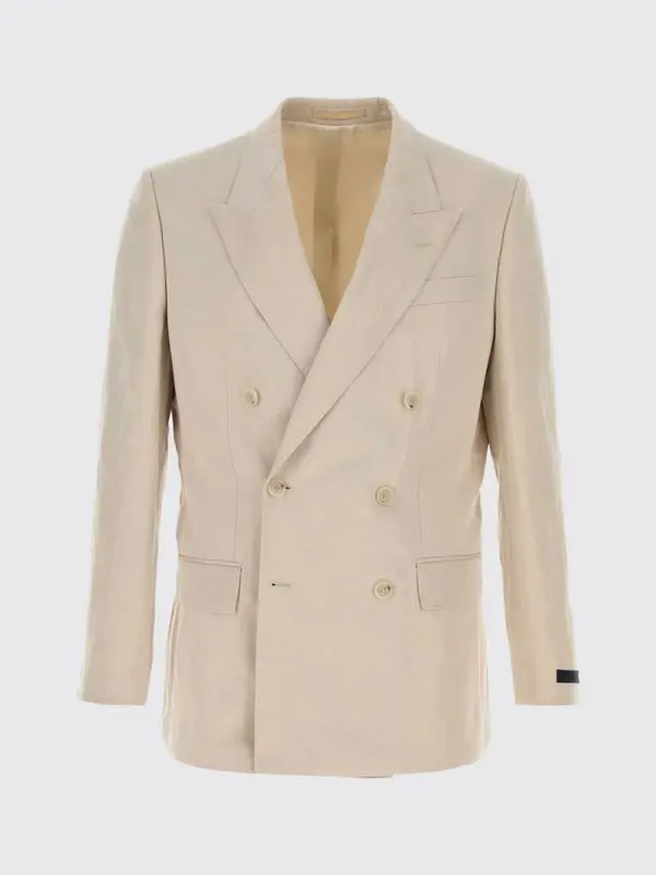 Hugo Boss Double-breasted Formal Blazer In Linen And Lyocell Blend
