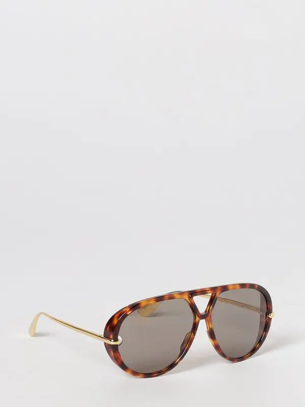 Bottega Veneta Classic Aviator Sunglasses In Metal And Recycled Acetate - Brown