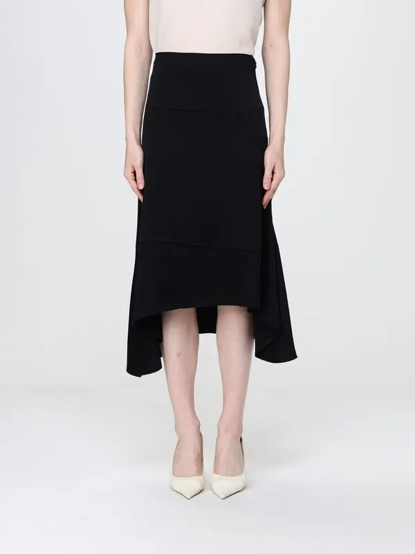 Victoria Beckham Asymmetric Satin Mini Skirt - Black