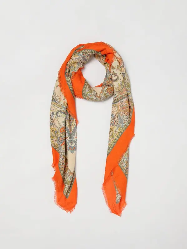 Etro Paisley Print Cotton Blend Foulard