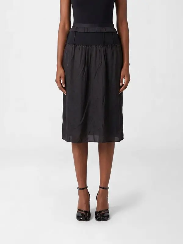 MAISON MARGIELA Cupro Blend Midi Skirt - Grey