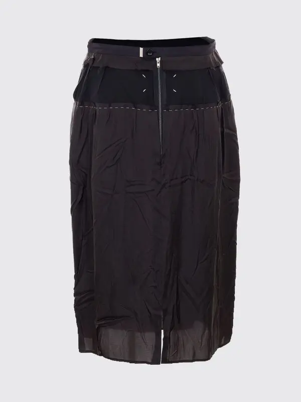 MAISON MARGIELA Cupro Blend Midi Skirt - Grey
