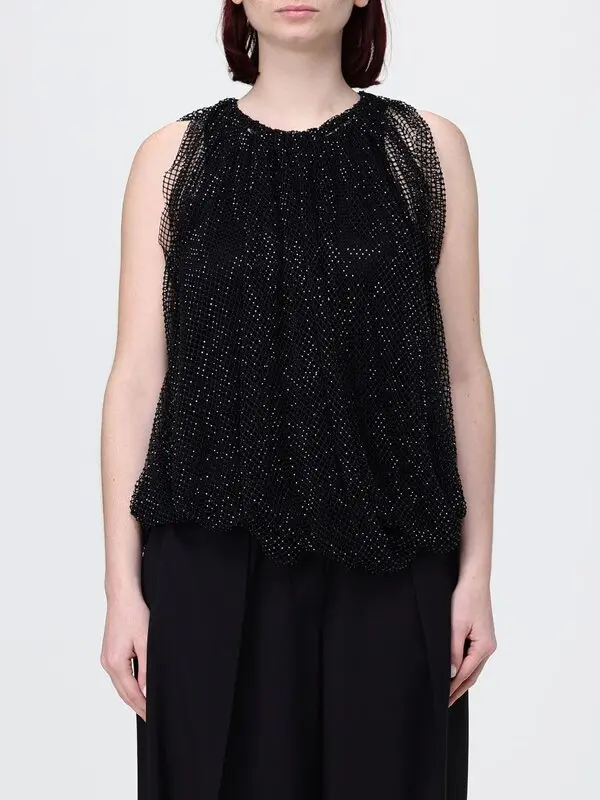Sportmax Rhinestone Embellished Sleeveless Top - Black