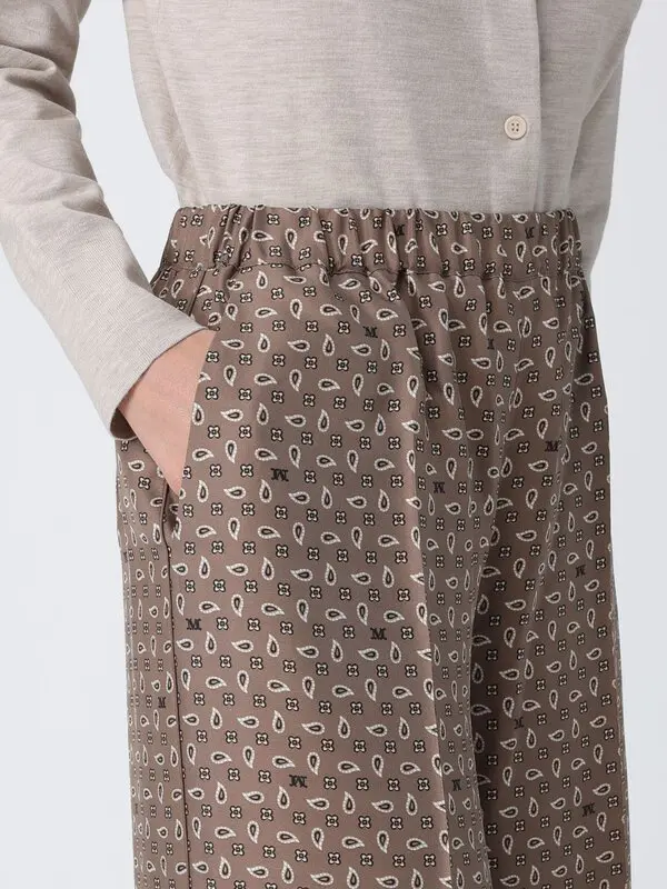 Max Mara Printed Silk Palazzo Trousers