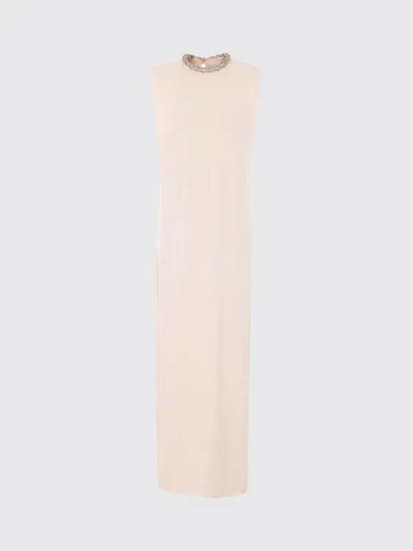 Elisabetta Franchi Crêpe Long Dress With Jewel Collar