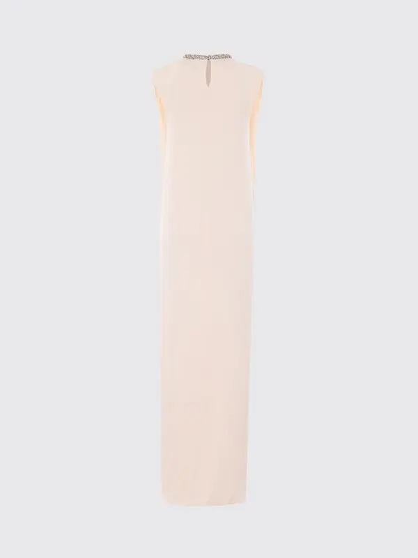 Elisabetta Franchi Crêpe Long Dress With Jewel Collar