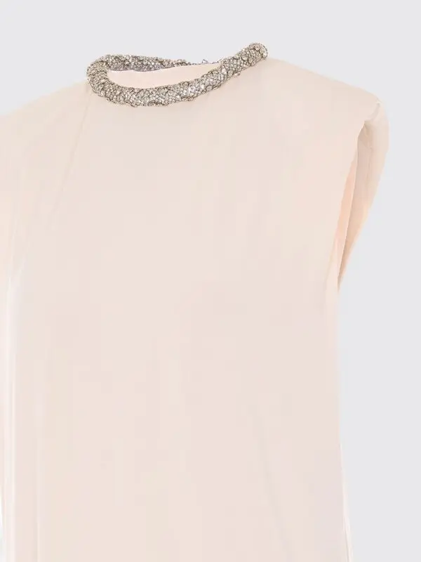 Elisabetta Franchi Crêpe Long Dress With Jewel Collar