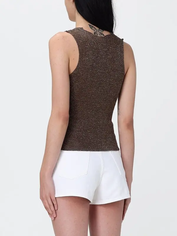 TWINSET Ribbed Knit Top - Coffee