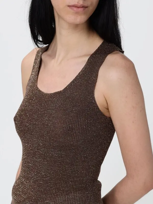 TWINSET Ribbed Knit Top - Coffee