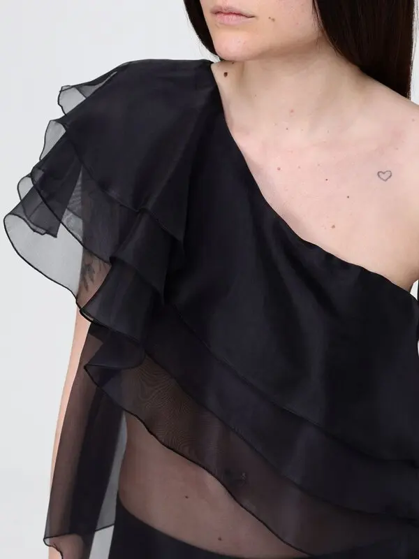 H COUTURE One-shoulder Ruffled Top