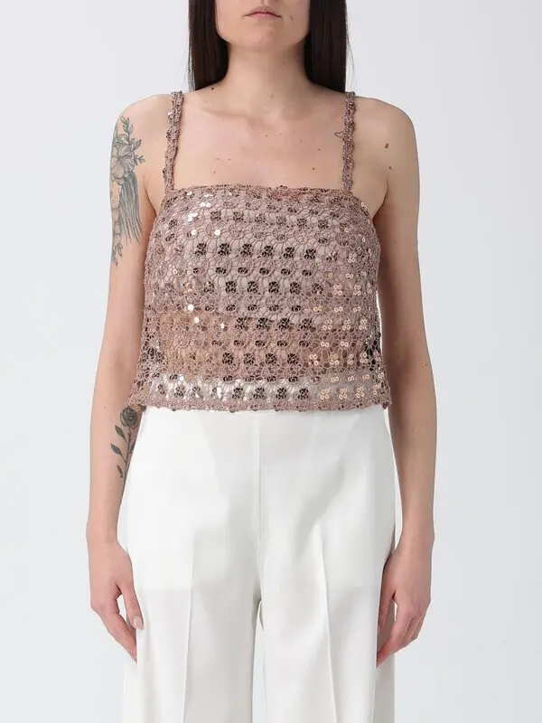 H COUTURE Lace And Sequin Embellished Top - Bronze