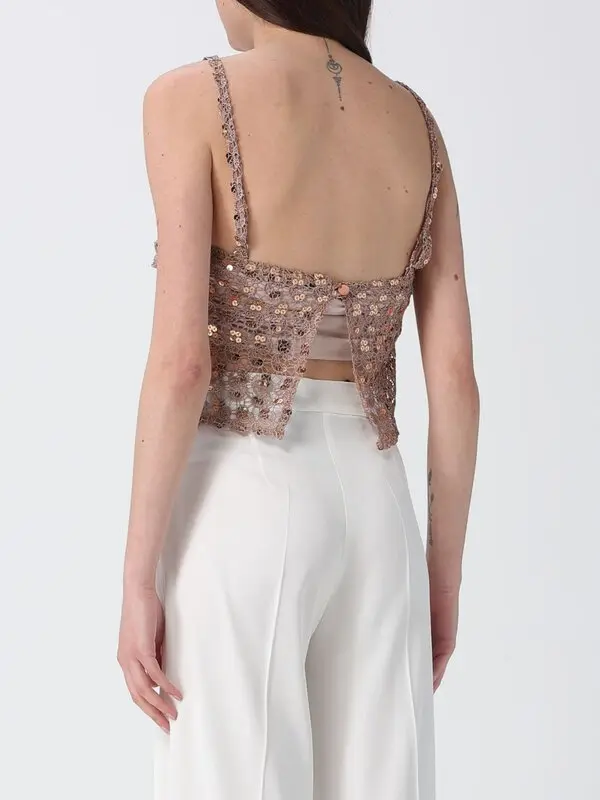 H COUTURE Lace And Sequin Embellished Top - Bronze